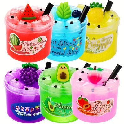 2.37oz Clear Jelly Cube Crunchy Slime kit Soft Watermelon St
