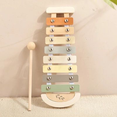 Montessori Wooden Toy Multicolor Xylophone Bell Beads Drum C