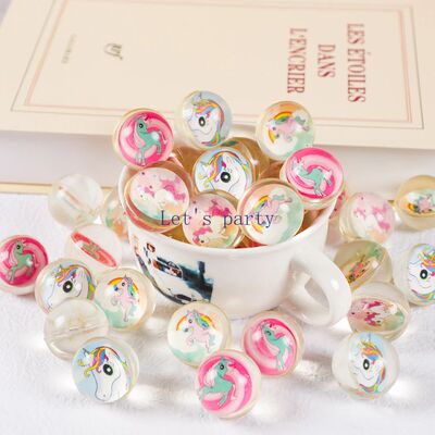 10Pcs Cute Rainbow Unicorn Bouncy Ball Rubber Juggling Outdo