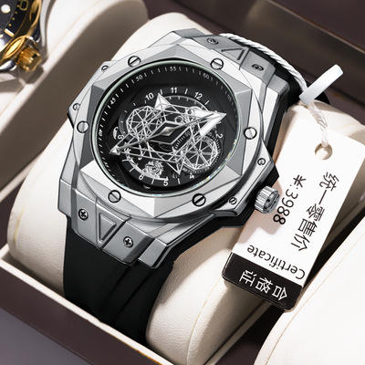 时尚正品瑞士刺青二代手表全自动机械表男士夜光防水日历运动手表