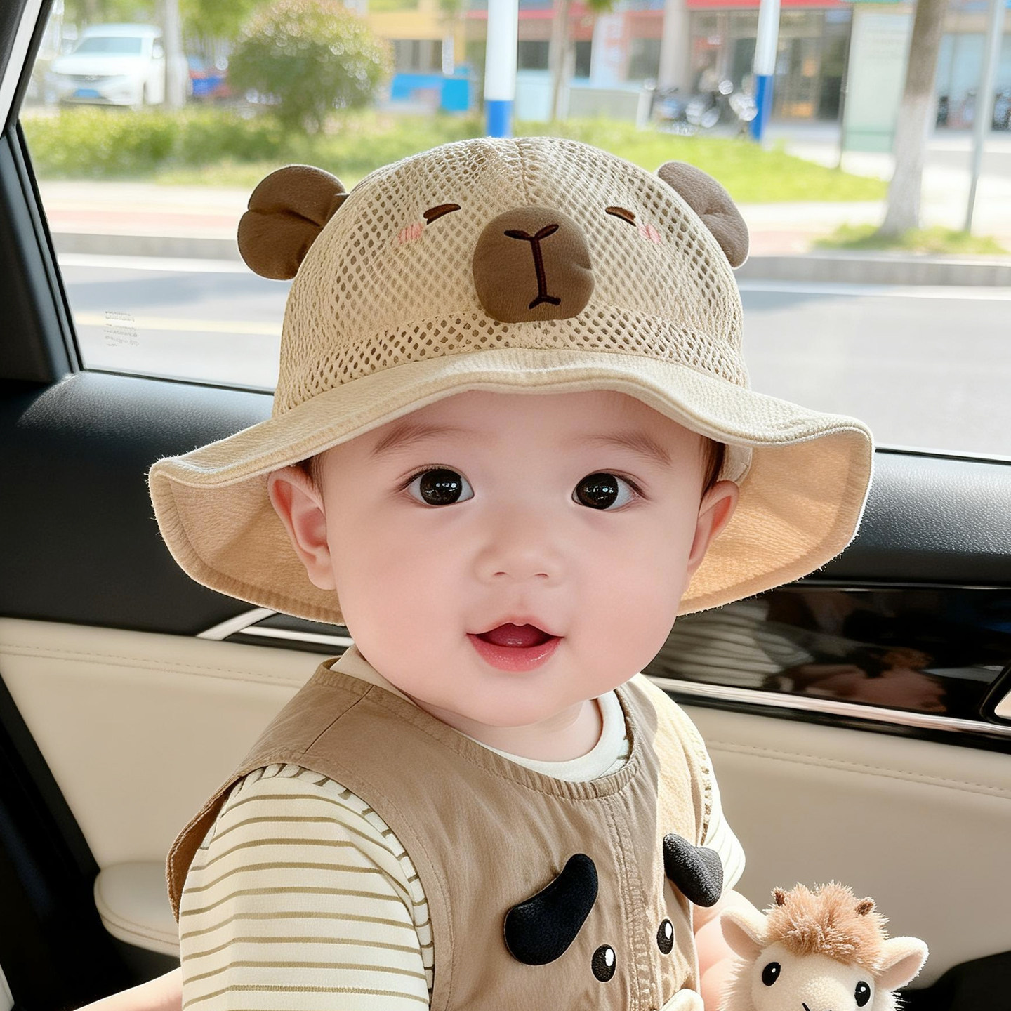 婴儿帽子夏季薄款宝宝遮阳帽男婴幼儿渔夫帽防晒帽春季太阳帽新款
