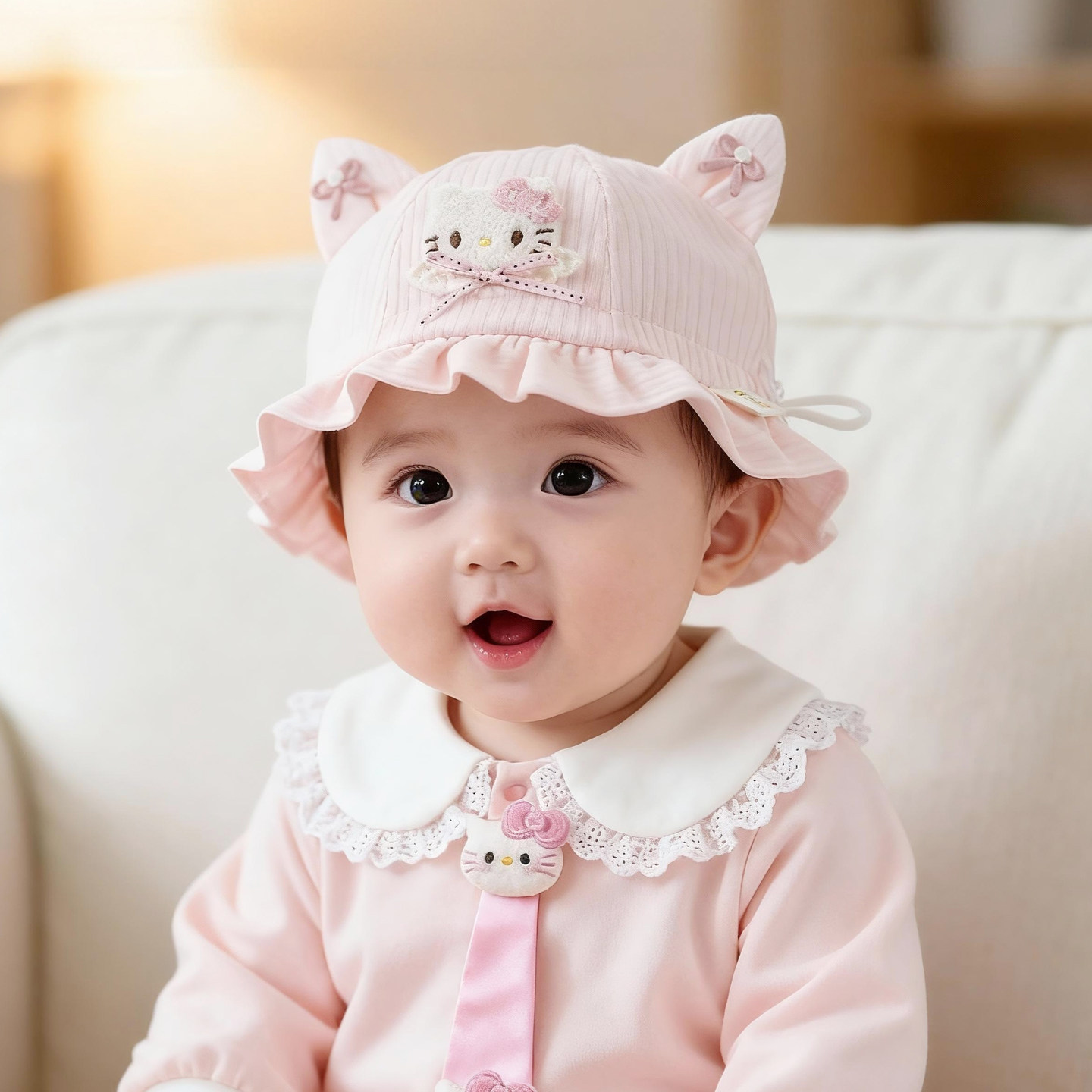 婴儿帽子春秋季薄款宝宝遮阳帽女渔夫帽婴幼儿防晒帽可爱夏季新款