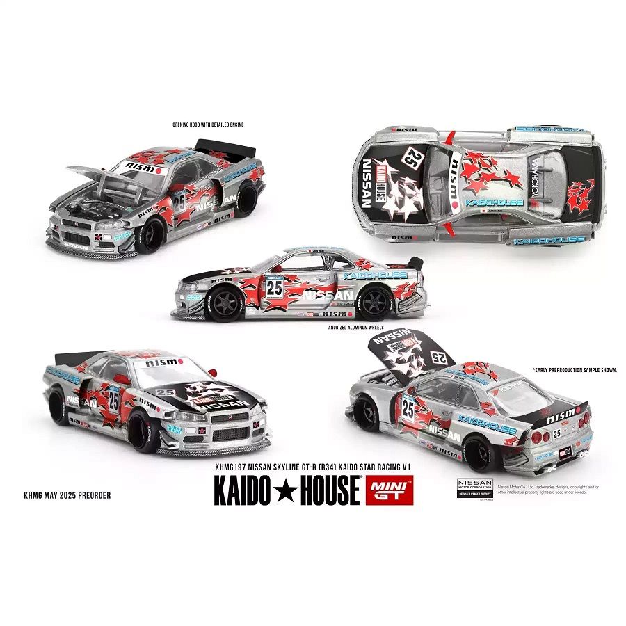 Kaido House x MINIGT 1:64 日产尼桑GT-R (R34) V1合金车模197