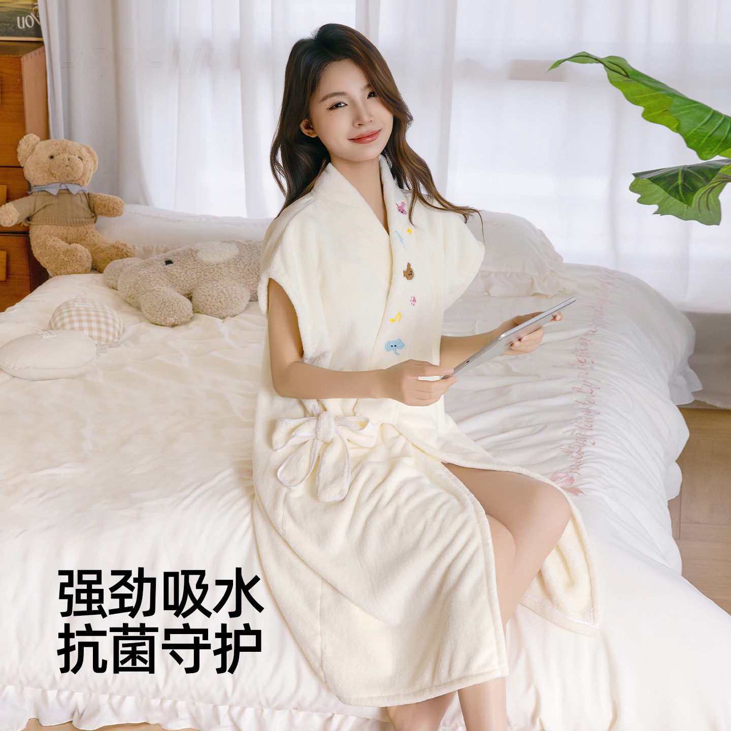 浴巾浴袍女款可穿式浴巾吸水速干不掉毛浴裙浴巾裹全身可穿浴衣