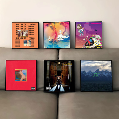 侃爷装饰画Kanyewest专辑封面坎爷周边海报挂画音乐酒馆KTV墙壁画