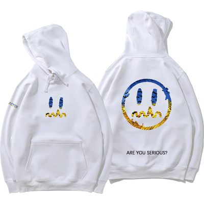 小恶魔鬼脸加绒ins宽松连帽卫衣