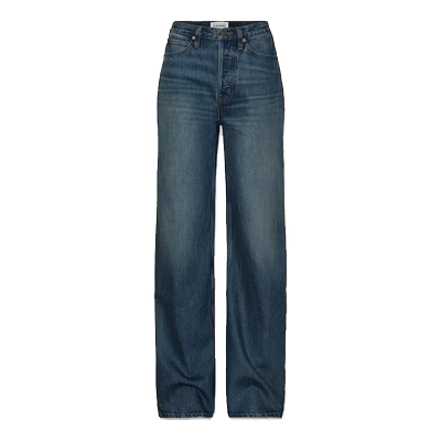 新款宽松蓝色直筒FRAME牛仔裤