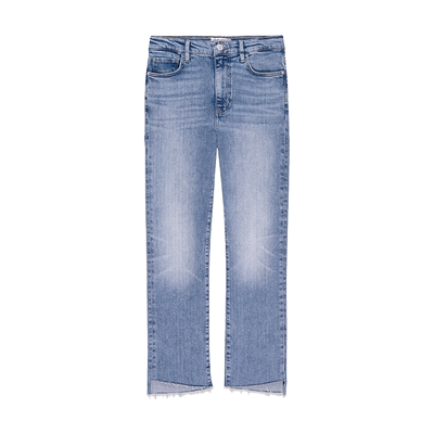 FRAME女士直筒浅蓝色宽松美式街头水洗牛仔裤