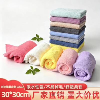 家用高密珊瑚绒毛巾30×cm吸水