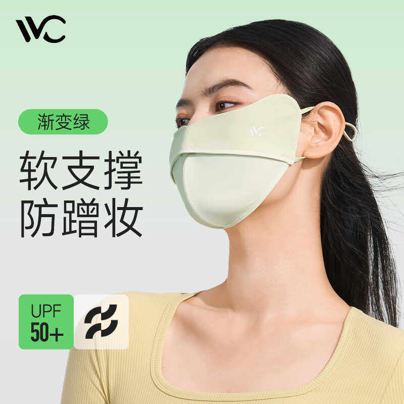 VVC软骨渐变冰丝防晒口罩防紫外线护眼角面罩遮阳女全脸透气凉感