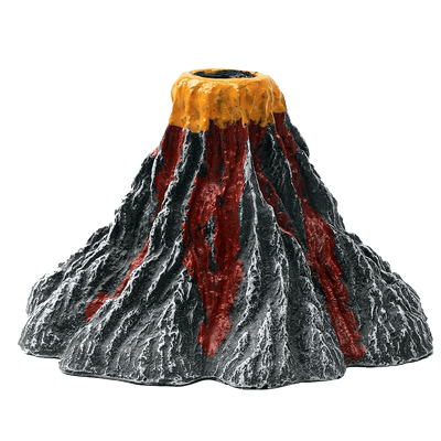 鱼缸装饰品小摆件增氧泵配件造景仿真假火山岩石火山口树脂岩浆