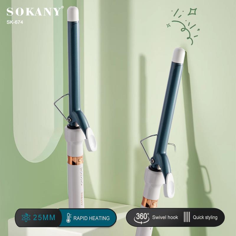跨境出口SOKANY674卷发棒美发卷发直发棒可调温美发CURLING IRON