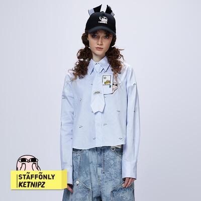 STAFFONLY x Ketnipz 联名 纸飞机刺绣领带衬衫