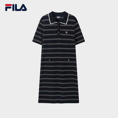 FILA 斐乐官方女编织裙2026秋新款休闲洋装POLO裙F51W638302F