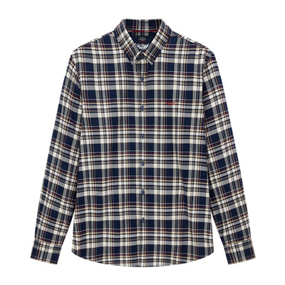 德鲨 长袖衬衣男青年休闲格子衬衫LR21111