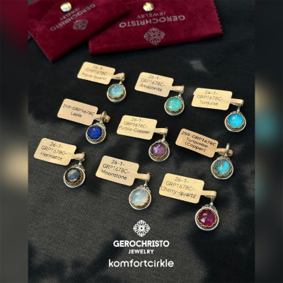 GEROCHRISTO GC圆形半宝石小吊坠项坠 GRP1951C/GR1593C/GRP1678C
