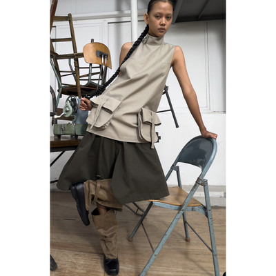 openyy连衣裙口袋工装连衣短裙