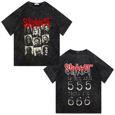 CLFC Slipknot活结地狱重金属乐队朋克纯棉短袖T双面复古长袖T恤