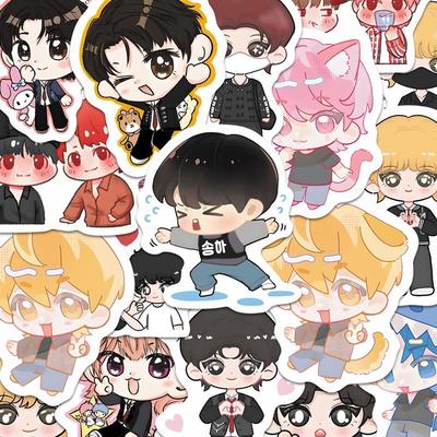 246张smtr25同人贴纸卡通可爱hamin吴弦俊jayjay手账防水diy贴画