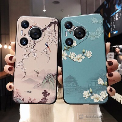适用华为Pura70手机壳P60保护P90套90硅胶p50磨砂80软壳p40浮雕P30全包防摔P20Pro女款+带挂绳max挂脖子男5G