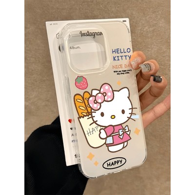 面包Kitty猫适用于红米14R手机壳note13/12/11Tpro防摔k80/k70ultra新款k60/k50/k40网红款小米15pro保护套