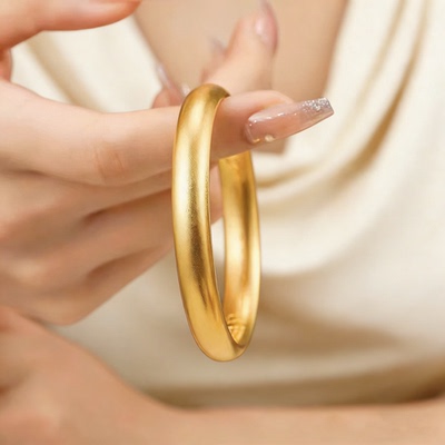 仿真黄金实心泥鳅背手镯素圈实心