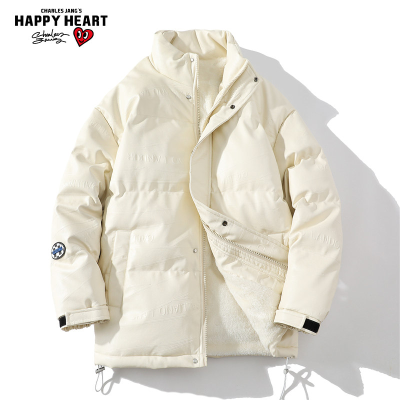 CHARLES JANG'S HAPPY HEART/查尔斯桃心冬季立领加厚保暖棉服_虎窝淘