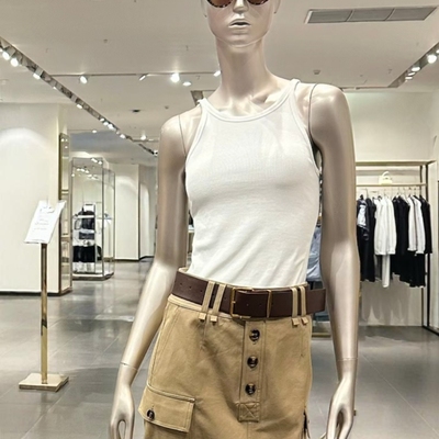 VM NY NB UR2026夏休闲百搭简约圆领无袖修身工字吊带背心u恤衫女