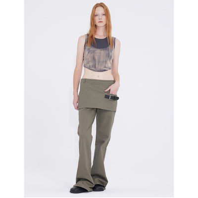 【折】Vena Label 春夏新款修身假两件背心半裙微辣裤长裤