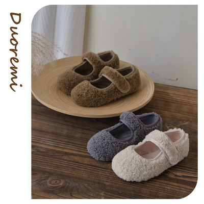 duoremi休闲亲子25aw40极简风玛丽珍复古港风潮流风韩版纯色棉鞋