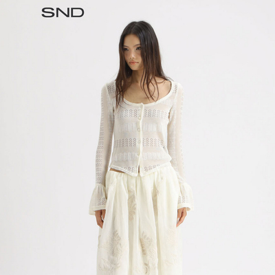 SNDAW26大圆领紧身开衫