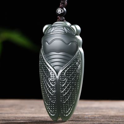 佳媛玉业新疆和田玉知了玉吊坠