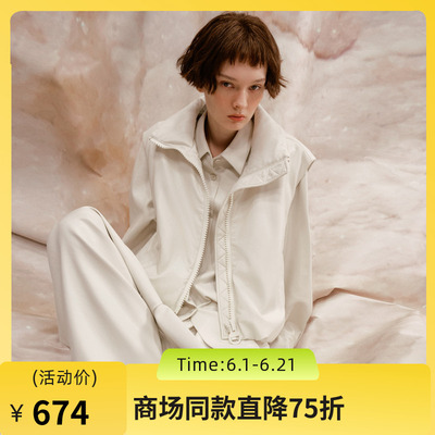 谜底羽绒马甲女2024冬季新品百搭简约立领短款鸭绒马夹244MY1453
