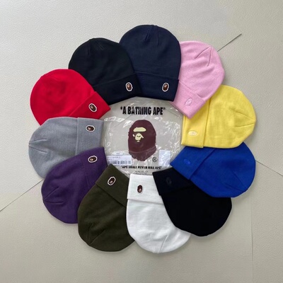 日系潮牌Bap1猿人头针织帽经典刺绣冷帽冬季新款情侣款毛线帽ins