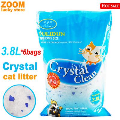 3.8L*6bags Crystal cat litter CrystaL sand Cat toiLet toiLet