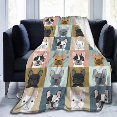 French Bulldog Dog Cute Ultra-Soft Flannel Printed Blanket V