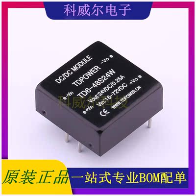 TD6-48S24W 封装DIPmm TDPOWER 电源模块 全新原装