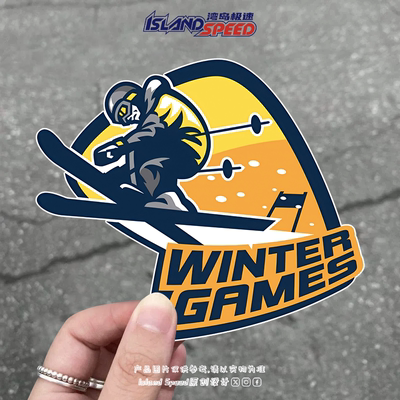 Winter Games汽车贴纸滑雪板冬季运动赛个性涂鸦滑板冲浪板防水贴