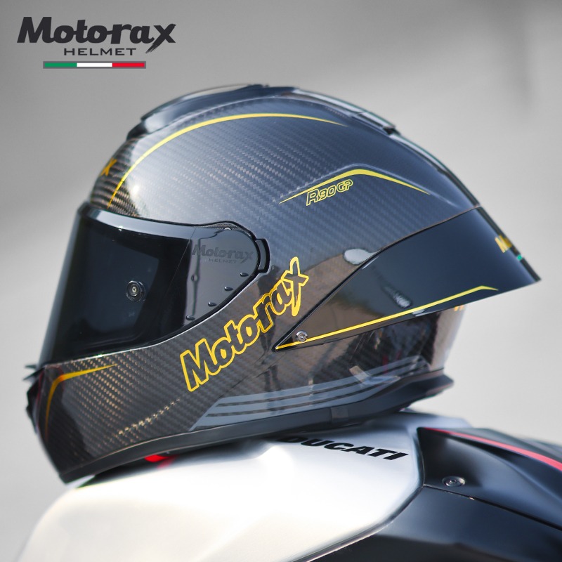 MOTORAX摩雷士R90GP摩托车全盔碳纤维头盔男女机车赛道装备防雾_虎窝淘