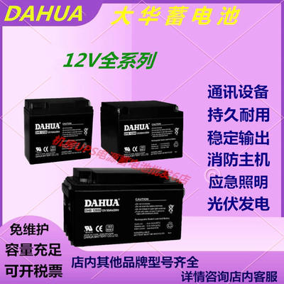 大华蓄电池DHB1270 12V7AH/12/17/33/65-200AH直流屏UPS免维护EPS