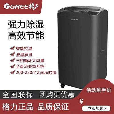 格力除湿机商场地下室工业大功率165L抽湿机地下车库DH160FQA1A