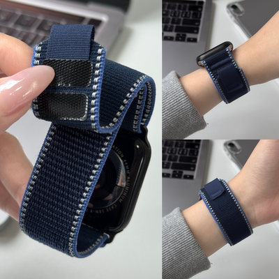 适用于苹果手表applewatchs11表带iwatchultra3/2新款官方高山回环式10野径尼龙编织运动高级原装替换腕带夏