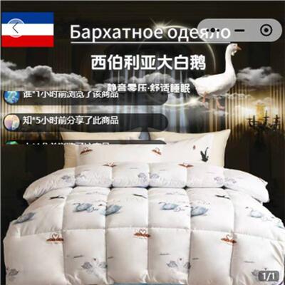 西伯利亚大白鹅绒被2024新款塞丝羽丝绒蛋白被皮林优选95秋冬被子
