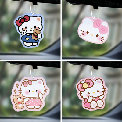 车载香薰汽车用香挂饰品挂件香片高档淡香水持久卡通车内车挂香氛