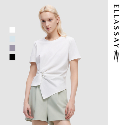 ELLASSAY歌力思2026春夏新款设计感小众扭结简约T恤EWD352Z00900