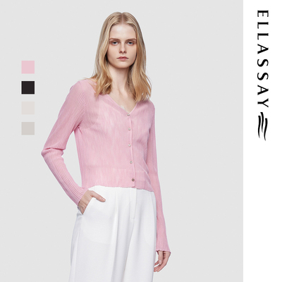 ELLASSAY歌力思2026春夏新款时尚百搭V领针织衫女EWD361M02500