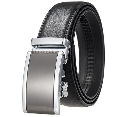 自动扣皮带可压LOGO 男士腰带牛皮腰带时尚LY87363-1定制