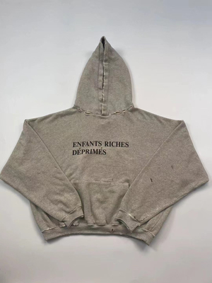 Enfants riches deprimes 24ss 雪花灰标语帽衫 忧郁的富二代