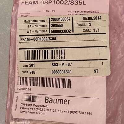 议价Baumer堡盟光电传感器 FEAM 08P1002/可维修