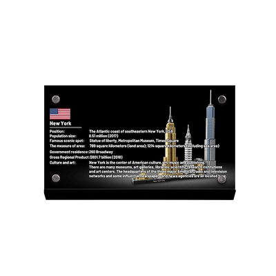 Light your bricks适用乐高 21028纽约天际线展示牌 亚克力铭牌